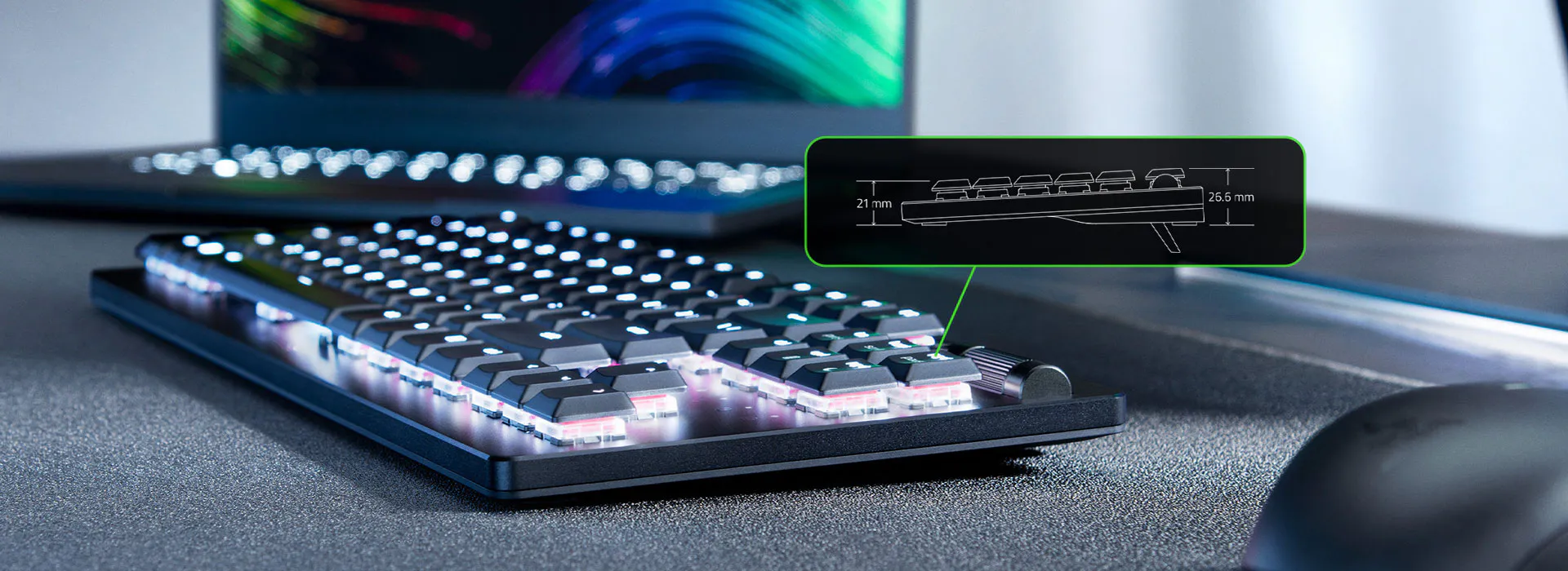 Clavier gaming sans fil ultra-mince Razer DeathStalker V2 Pro ...